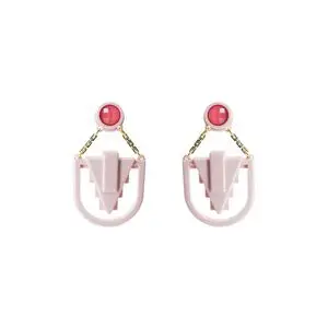 GISSA BICALHO Handmade Acrylic Earring Arrow Deco Candy - Pink