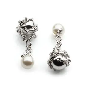 KASUN LONDON Orb & Ivory Pearl Cufflinks - Silver