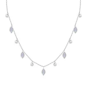 KAMARIA Purple / Silver Drops Of Spring Opal Necklace - Lavender Silver Purple/silver
