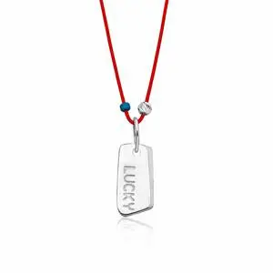 THE PHEIA Red String Lucky Necklace - Silver