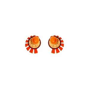 GISSA BICALHO Acrylic Handmade Earring Sun Light - Orange