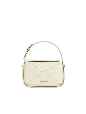 ORANGE CUBE Classic Mosaic Box Bag Pearl - White
