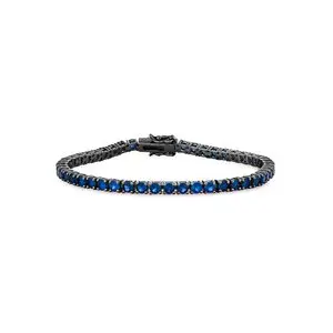 SALLY SKOUFIS Black / Blue Rebel Bracelet With Made Sapphire In Premium Black Rhodium - Black/blue