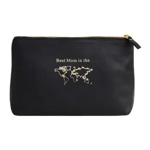 VIDA VIDA Luxury Leather Wash Bag Best Mum In The World - Black