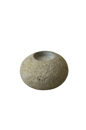 Botanical Boys Neutrals River Stone Candle Holder Sixty Two B One - Yellow