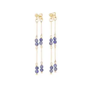 INARI JEWELLERY Bamboo Vine Earrings Iolite - Grey