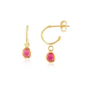 AUREE JEWELLERY Hampton Ruby & Gold Vermeil Gemstone Earrings - Red