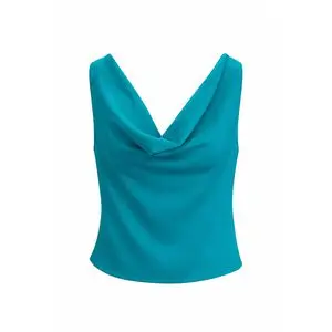 CHIARELLA Green / Blue Frescia Satin Blouse – Aquamarine Green - Green/blue
