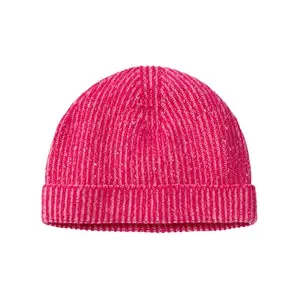 SALTS CASHMERE Knitted Fisher Rib Beanie Hot & Soft - Pink