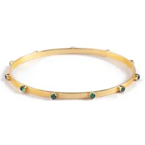GODDESS CHARMS Heart Chakra Bangle Green Onyx - Gold