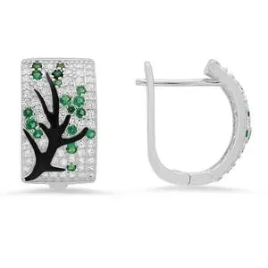 KYLIE HARPER Sterling Tree Of Life Statet Hoop Earrings - Silver