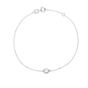 LILY & ROO Solid White Gold Floating Diamond Bracelet - Silver