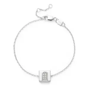 KOUREE Meant For More' Fixed Charm Bracelet Sterling With White Topaz - Silver