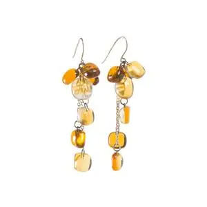 LAURA DAILI Neutrals Amber Glass Cluster Earrings - Yellow