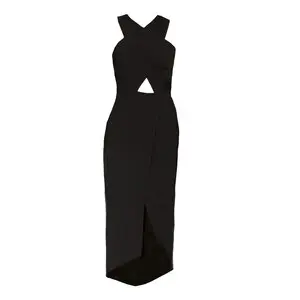 MIRIMALIST Revolve Midi Dress - Black