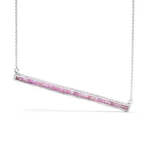 GERMAN KABIRSKI Pink / Silver Lithos Silver Necklace With Raw Pink Sapphires - Pink/silver