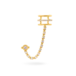LUCY QUARTERMAINE Solid Empire Cuff & Stud With Graded Diamonds - Gold