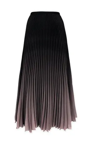 WILD COSMOS Kate Ombre Hazelnut Pleated Skirt - Brown