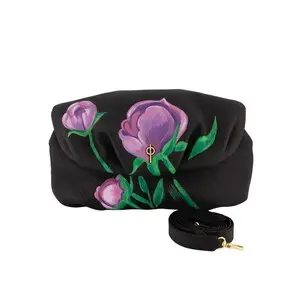 OTRERA Floral Leda Leather Clutch Bag - Black