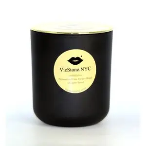 VICSTONENYC FINE JEWELRY Strong Fragrance Golden Hour Incense Soy Candle Large Size - Black