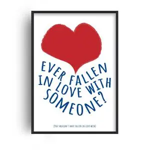 FANCLUB Ever Fallen In Love With Someone Retro Music Giclée Bedroom Art Print A2 - Red