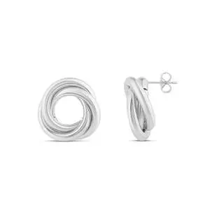 SHYMI Round Twist Hoop Earrings - Silver