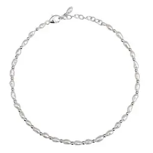 KIRI & BELLE Nina Tiny Pearl And Bead Sterling Bracelet - Silver