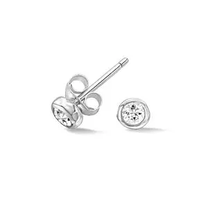 DOWER & HALL White Sapphire Dewdrop Studs In Sterling - Silver