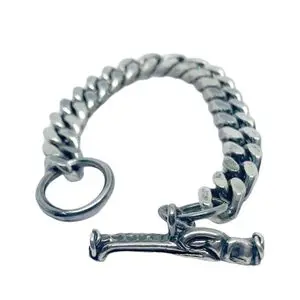 TG-JEWELLERY BY TAMARA GERVASIO Silver / Black Celtic Bird Two Curb Chain Bracelet In Sterling Silver - Silver/black
