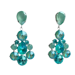 LAURA GRAY Dazzling Crystal Post Earrings - Blue