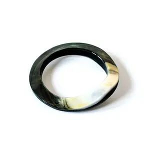 Likhâ Mother-of-pearl Bangle Iridescent Grey - Black