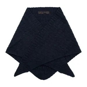 PAUL JAMES KNITWEAR Merino Cashmere Blythe Textured Triangle Scarf - Blue