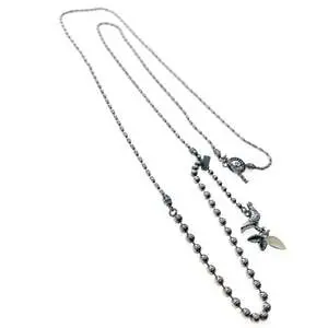 GEM KINGDOM Silver / White Sterling Silver Dove Necklace White L - Silver/white