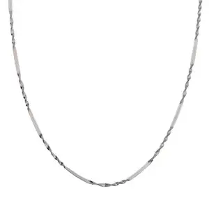 SPERO LONDON Half Twisted Sterling Chain Necklace Singapore Chain - Silver
