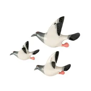Hannah Turner Wall Mounted Flying Pigeon Trio - Grey
