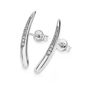 LUCY QUARTERMAINE Solid Sterling Skinny Drip Long Studs - Silver