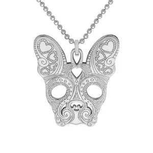 CARTERGORE Large French Bulldog Pendant Necklace - Silver
