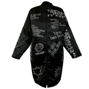MAXJENNY Black / Silver Festive Coat Black With Swarovski Details - Black/silver