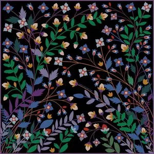 JESSIE ZHAO NEW YORK Double Sided Wool Silk Shawl Of Night Garden - Black