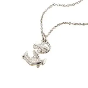 POSH TOTTY DESIGNS Rope And Anchor Charm Necklace - Silver