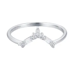 AZURA JEWELRY NEW YORK Monte Arc Ring White Gold Vermeil - Silver