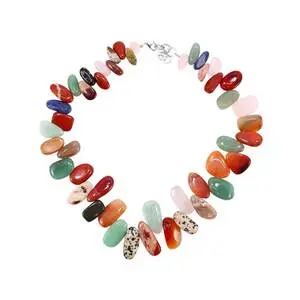 MINERALGEMS ✩ STUDIO Agate, Jasper & Quartz Gemstone Necklace - Orange