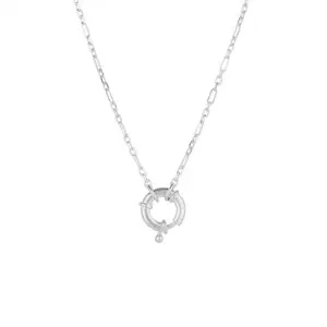 SPERO LONDON Large Lock Sterling Chain Necklace - Silver