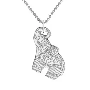 CARTERGORE Small Elephant Pendant Necklace - Silver