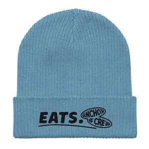 ANCHOR & CREW Light Eats Gen. Organic Cotton Embroidered Beanie - Blue