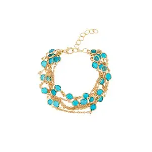 Saachi Glass Multi Layer Bracelet - Blue