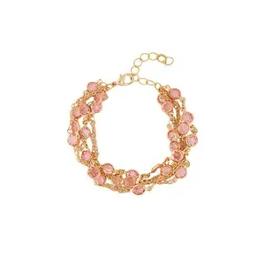 Saachi Glass Multi Layer Bracelet - Pink
