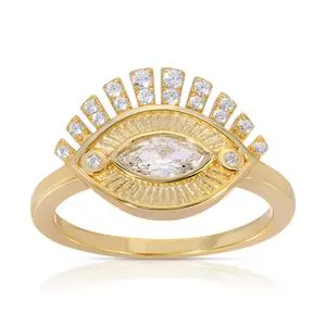NATIVE GEM Foresight Eye Ring - Gold