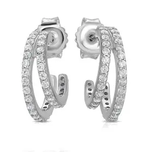 NATIVE GEM Evil Twin Huggie Earring - Silver