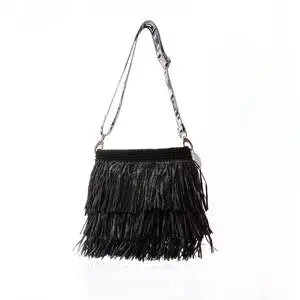 SPEIRA Mini Tote Raffia Strap - Black